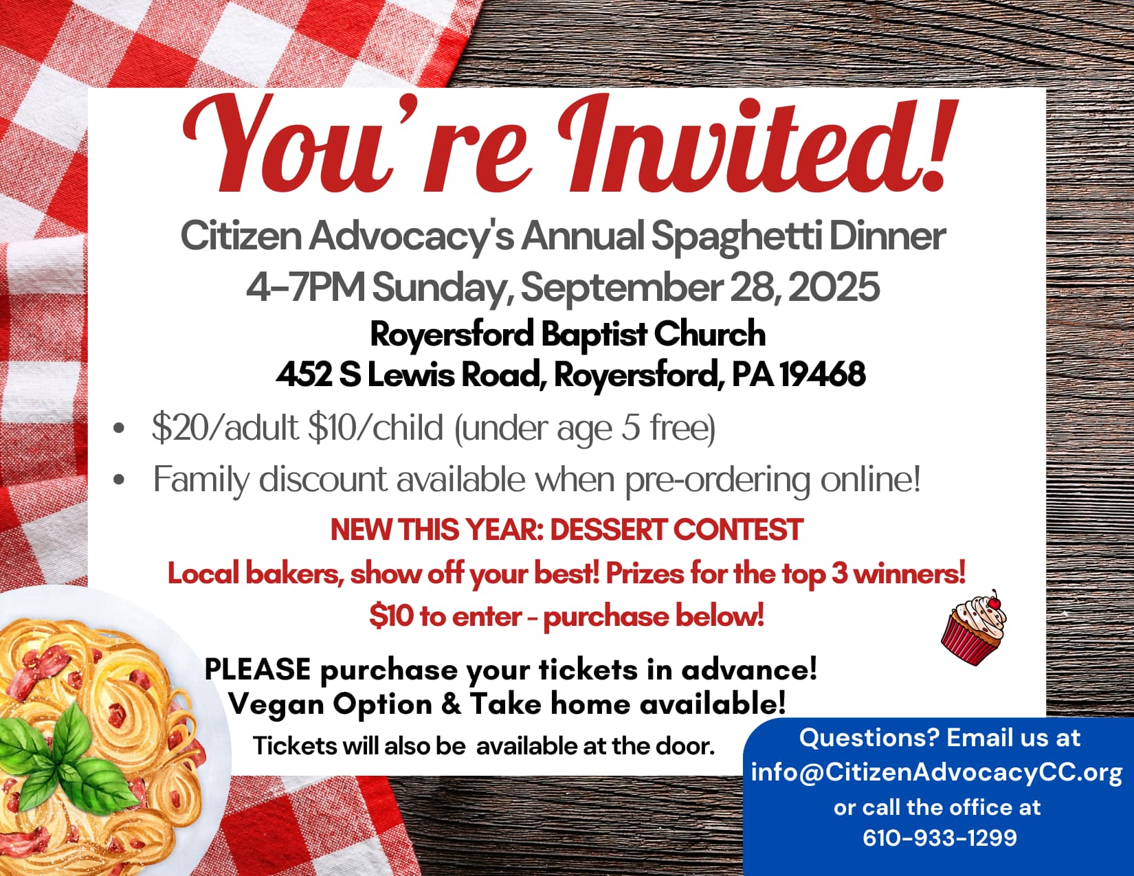 Annual Spaghetti Dinner - 2025! - Citizen Advocacy